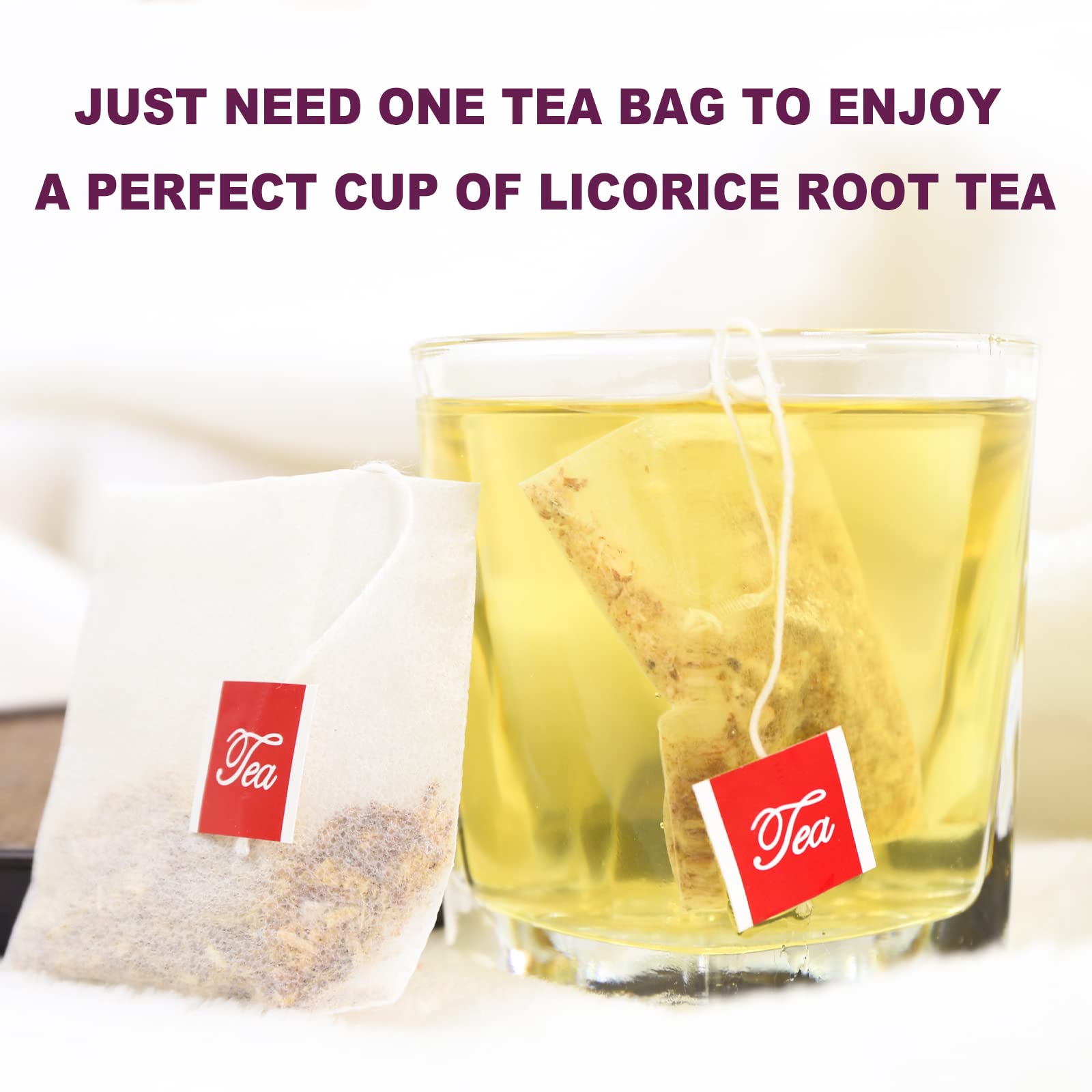 TEARELAE - Licorice Root Tea - 2g x 50 Count - 100% Pure Natural Licorice Root Herbal Tea Bag - Delightfully Sweet Flavor - Promote Respiratory Health - Caffeine-free - Non-GMO