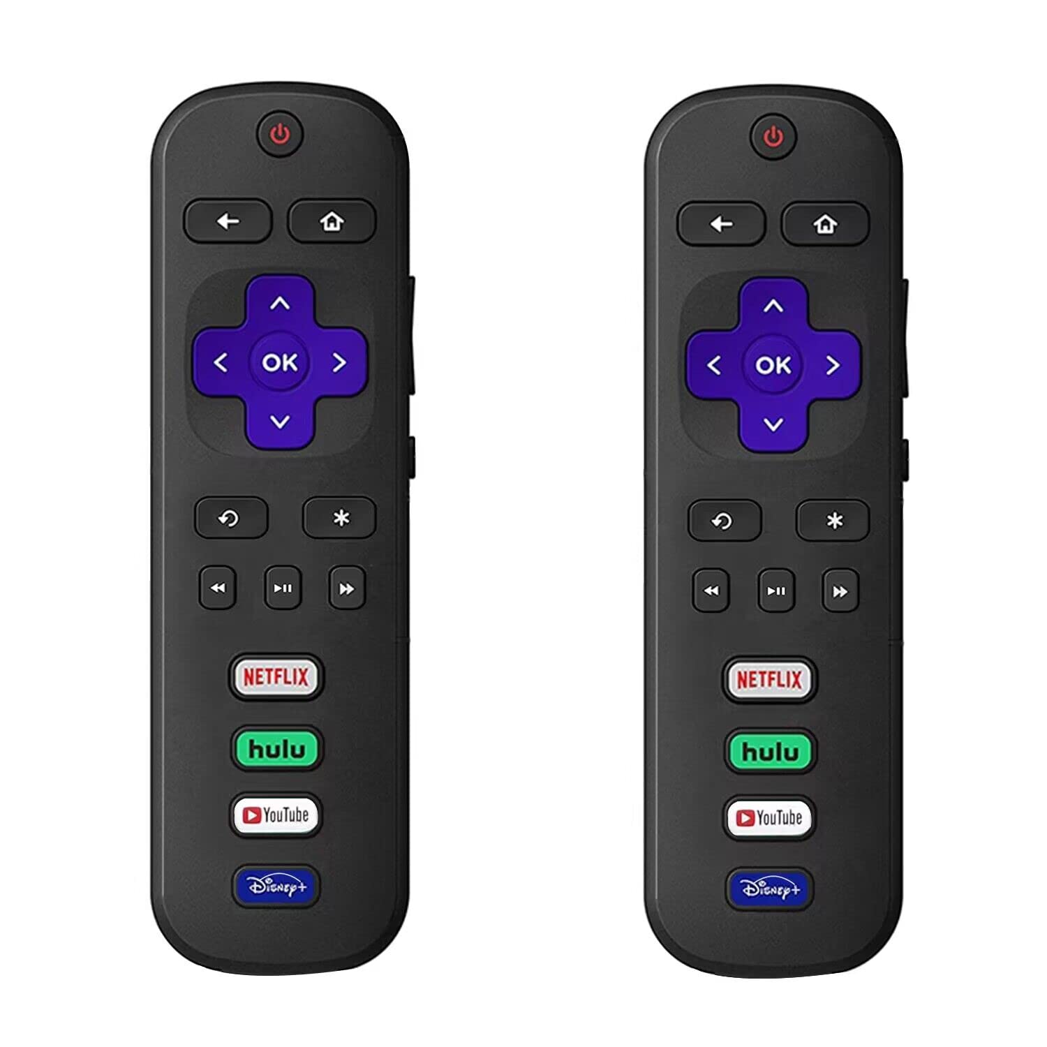 Replacement Remote Control for Roku TV, Compatible with TCL Roku/Hisense Roku/Element Roku/Insignia Roku/JVC Roku/Onn Roku/Philips Roku/RCA Roku/Sharp Roku/Westinghouse Roku Series Smart TVs, 2 Pack