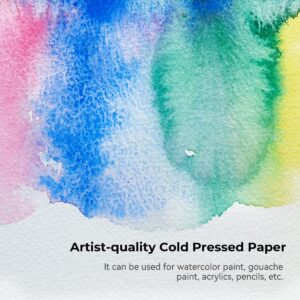 Paul Rubens Artist Quality Watercolor Paper, Painting Paper Acid-Free Cold Pressed 7.87'' x 5.43'', 100% Cotton 300gsm 20 Sheets, Art Supplies Watercolor Drawing for Beginners, Artists