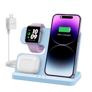 𝟮𝟬𝟮𝟯 𝗡𝗲𝘄 jargou 3 in 1 wireless charging station wireless charger for iphone 14 13 12 11 pro max/x/8 charging station for multiple devices for apple watch for airpods 2/3/pro/pro 2