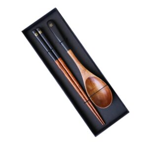 1 set wooden spoon set travel utensils food spoon japanese tableware wooden chopsticks spoon