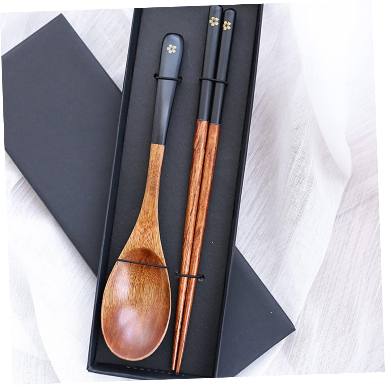 1 Set Wooden Spoon Set Travel Utensils Food Spoon Japanese Tableware Wooden Chopsticks Spoon