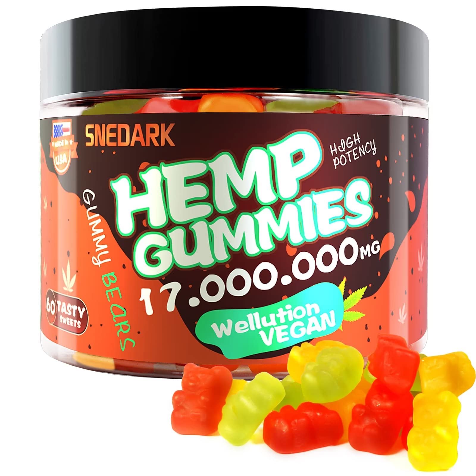 Hemp Gummies - Great for Peace & Relaxation, Soothes Soreness and Discomfort in The Body, High Potency Hеmр Oil Extract, Natural Fruity Flavors - Made in USA