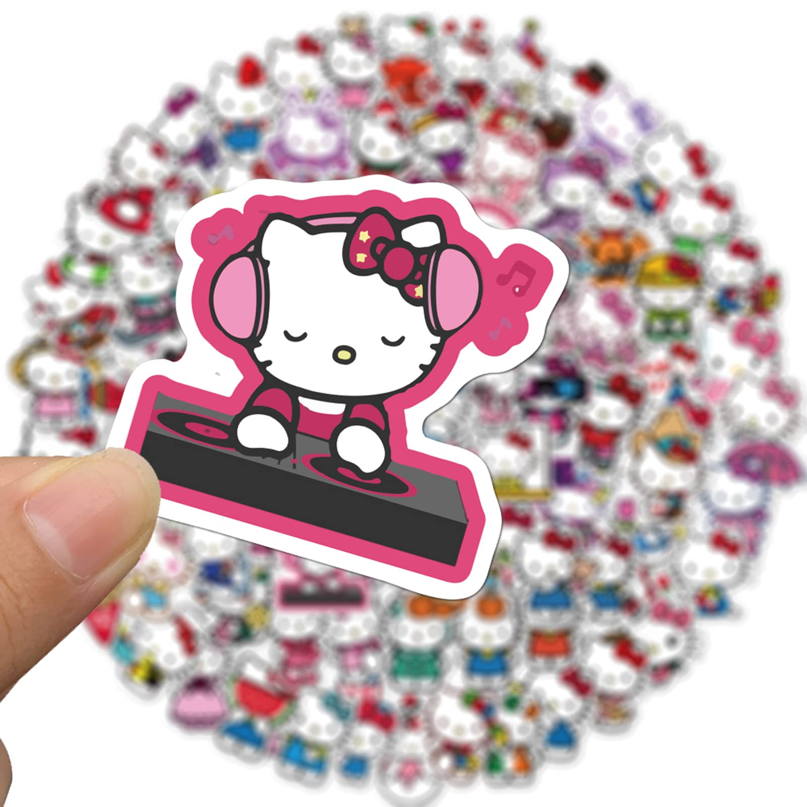 100Pcs Hello Kitty Stickers for Girl, Kawaii Cute Sanrio Cartoon Gifts for Kids, Waterproof Hello Kitty Decal for Teen Water Bottle, Laptop, Travel Case, Guitar, Phone, Skateboard, Bike, Scrapbook