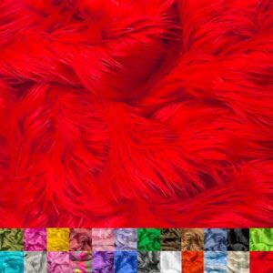 eovea - faux fur fabric square - shaggy faux fur trim - precut fluffy faux fur patch - craft fur fabric material - hobby & craft supply for diy, costume, decoration, gnome (30"x36", red)