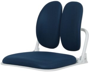 duorest 【dual-backrests】 ergonomic floor chair with back support - meditation chair, floor gaming chair, reading chair, floor chairs for adults, foldable chair (blue)