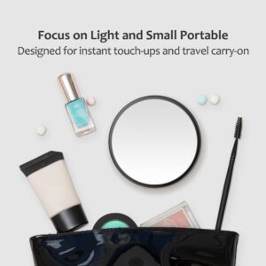 MIYADIVA 30X Magnifying Mirror, Small Magnifying Mirror with Suction Cup and Tweezers, As a Travel Mganifying Mirror, Compact Mirror Set for Plucking Eyebrows 3.5 Inches