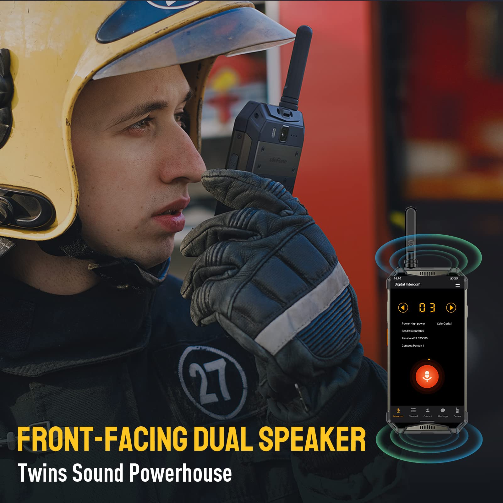 Ulefone Armor 20WT Walkie Talkie Rugged Phone, Helio G99 20GB + 256GB, 10850mAh Battery 33W Fast Charging, 50MP + 16MP, 5.65'' FHD+, Android 12, Dual Speaker, Fingerprint ID, NFC, GPS, GLONASS