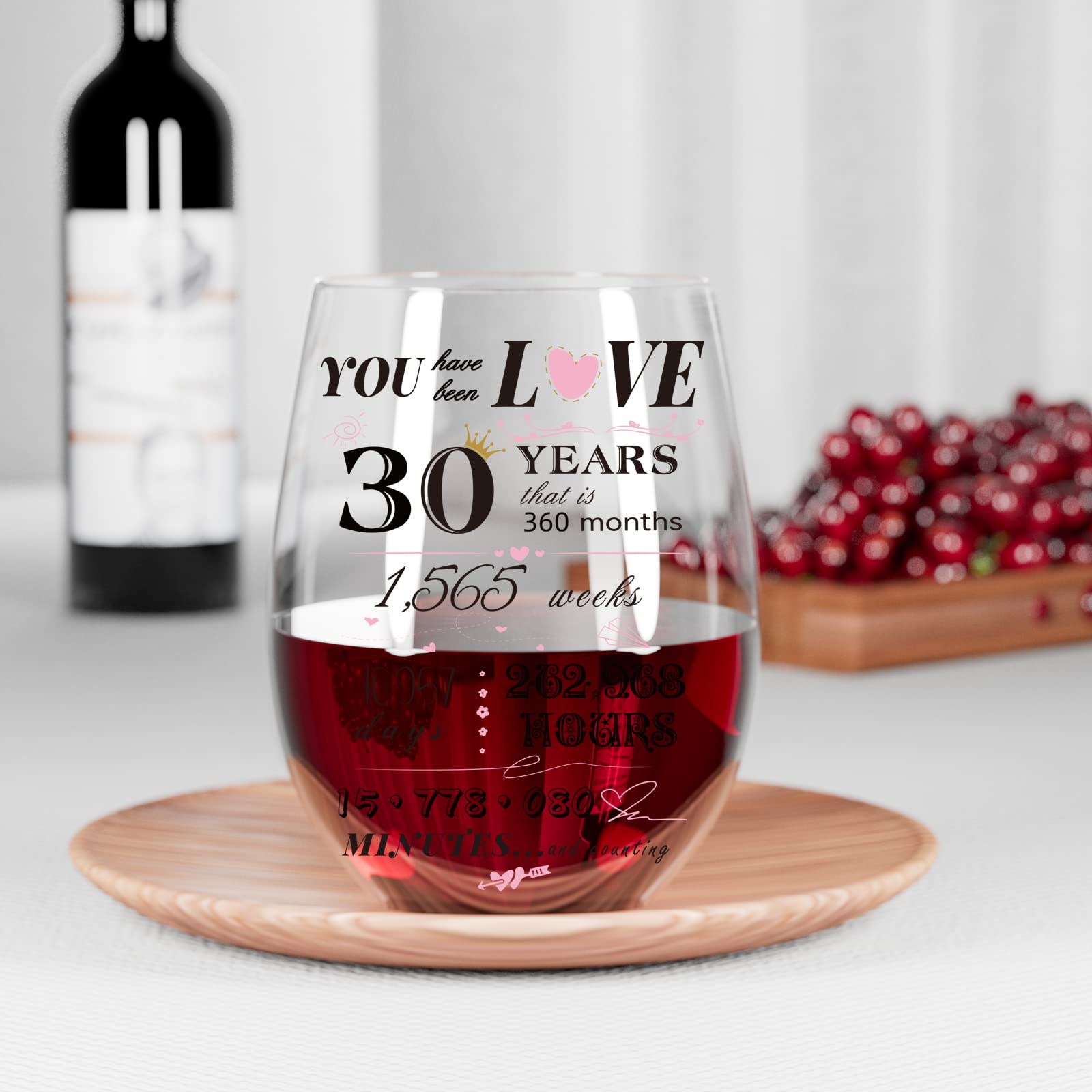 Lupow 30th Birthday Gifts for Women, Birthday Glasses Drinking Gifts Wine Glass Gift for Women, Funny Birthday Idea for 30 Year Old Women, Wife, Mom, Friend-18 oz