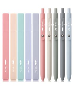 mr. pen- aesthetic highlighters and gel pens no bleed, 10 pack, morandi color bible highlighters no bleed, black ink bible pens, highlighter pens, no bleed highlighters for bibles, bible pens