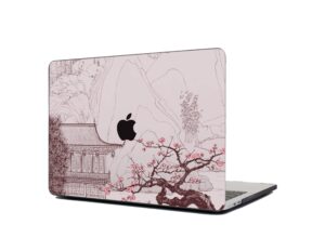 nekoty textured laptop skins compatible with macbooks pro 16" 14" 13" air 13" 2019-2022 - japanese temple