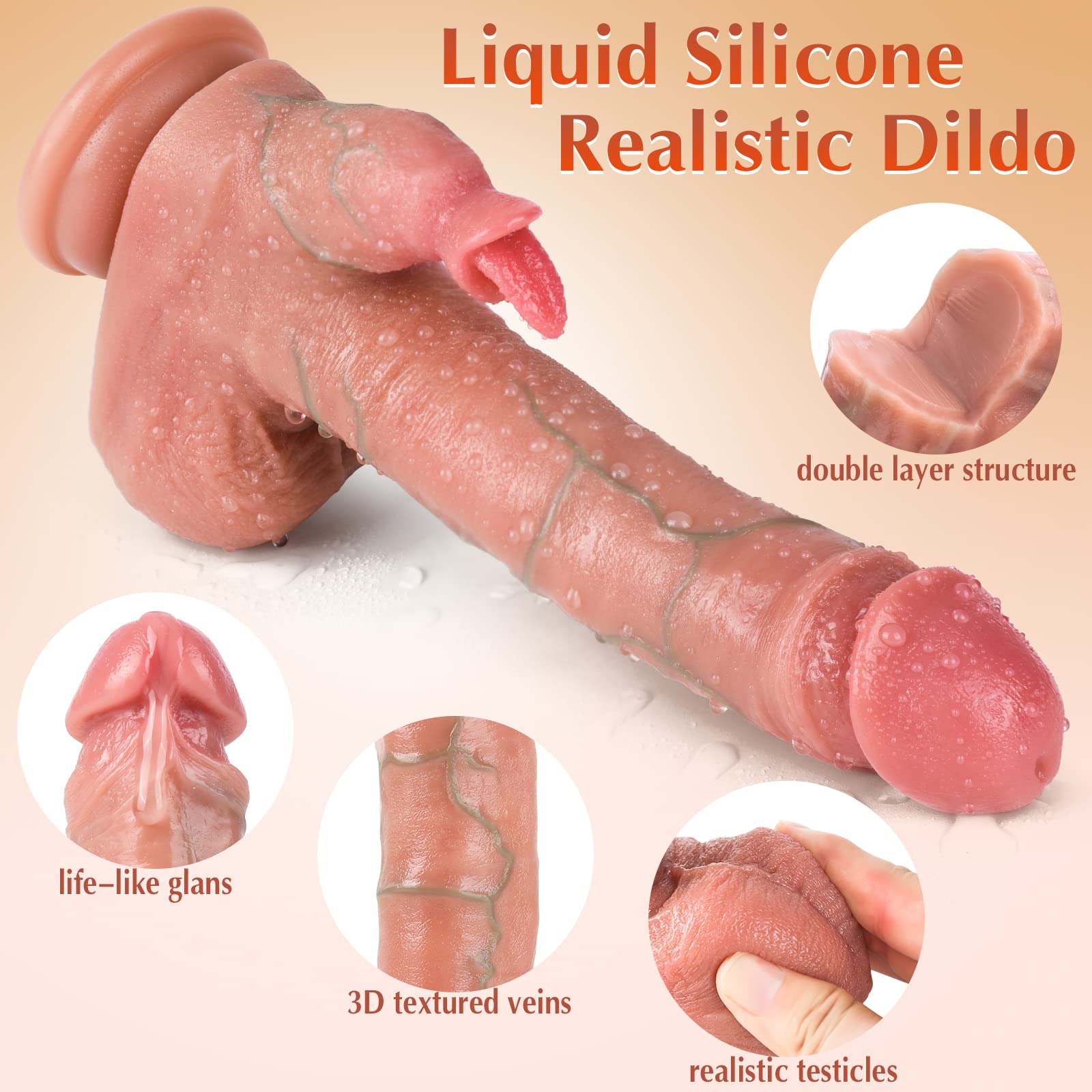 Sex Toys Thrusting Dildo Vibrator - 8.5" Realistic Dildo Adult Toys with Heating & Remote Control, Clit Stimulator G-Spot Strapless Anal Dildo with Strong Suction Cup, Adult Anal Sex Toys for Women