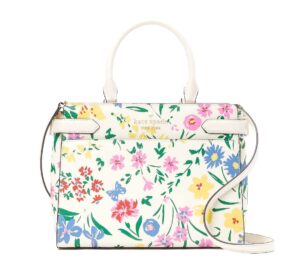 kate spade new york womens kate spade staci medium top zip satchel crossbody garden bouquet - cream multi