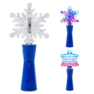 light up wand-spinning snowflake wands,magic wand rotating toy,magic princess sensory toys,christmas & birthday gift