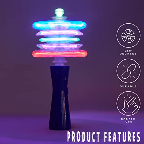 Light Up Wand-Spinning Snowflake Wands,Magic Wand Rotating Toy,Magic Princess Sensory Toys,Christmas & Birthday Gift