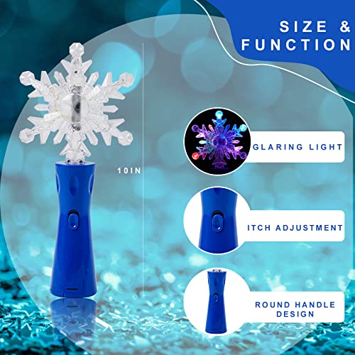 Light Up Wand-Spinning Snowflake Wands,Magic Wand Rotating Toy,Magic Princess Sensory Toys,Christmas & Birthday Gift