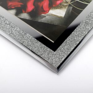 HORLIMER 4x6 Picture Frame Set of 2, Sparkle Glass Photo Frames 4 by 6 for Tabletop, Horizontally or Vertically