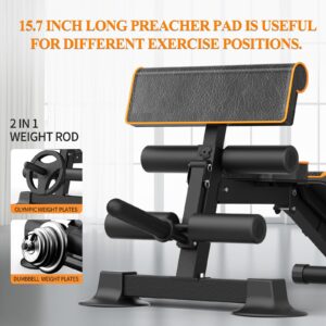 Z ZHICHI Adjustable Weight Bench multi-function Workout Bench for Home Gym,Foldable Incline Decline Benches for Full Body Workout 660LBS