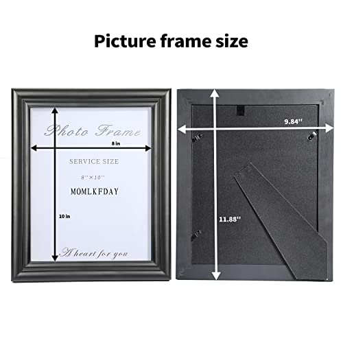 MOMLKFDAY Black 8x10 Picture Frames – Solid Wood with High Definition Glass, Perfect for Tabletop or Wall Hanging – Ideal for Dad, Grandpa, Father's Gifts