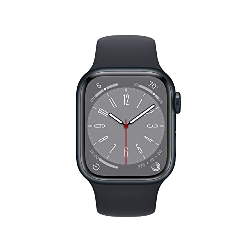 Apple Watch Series 8 (GPS, 41MM) - Midnight Aluminum Case with Midnight Sport Band (Renewed Premium)