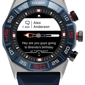 Citizen CZ Smart PQ2 Hybrid Smartwatch with YouQ Wellness app Featuring IBM Watson® AI and NASA Research, Black and White Customizable Display, Bluetooth, HR, Activity Tracker, 18-Day Battery Life