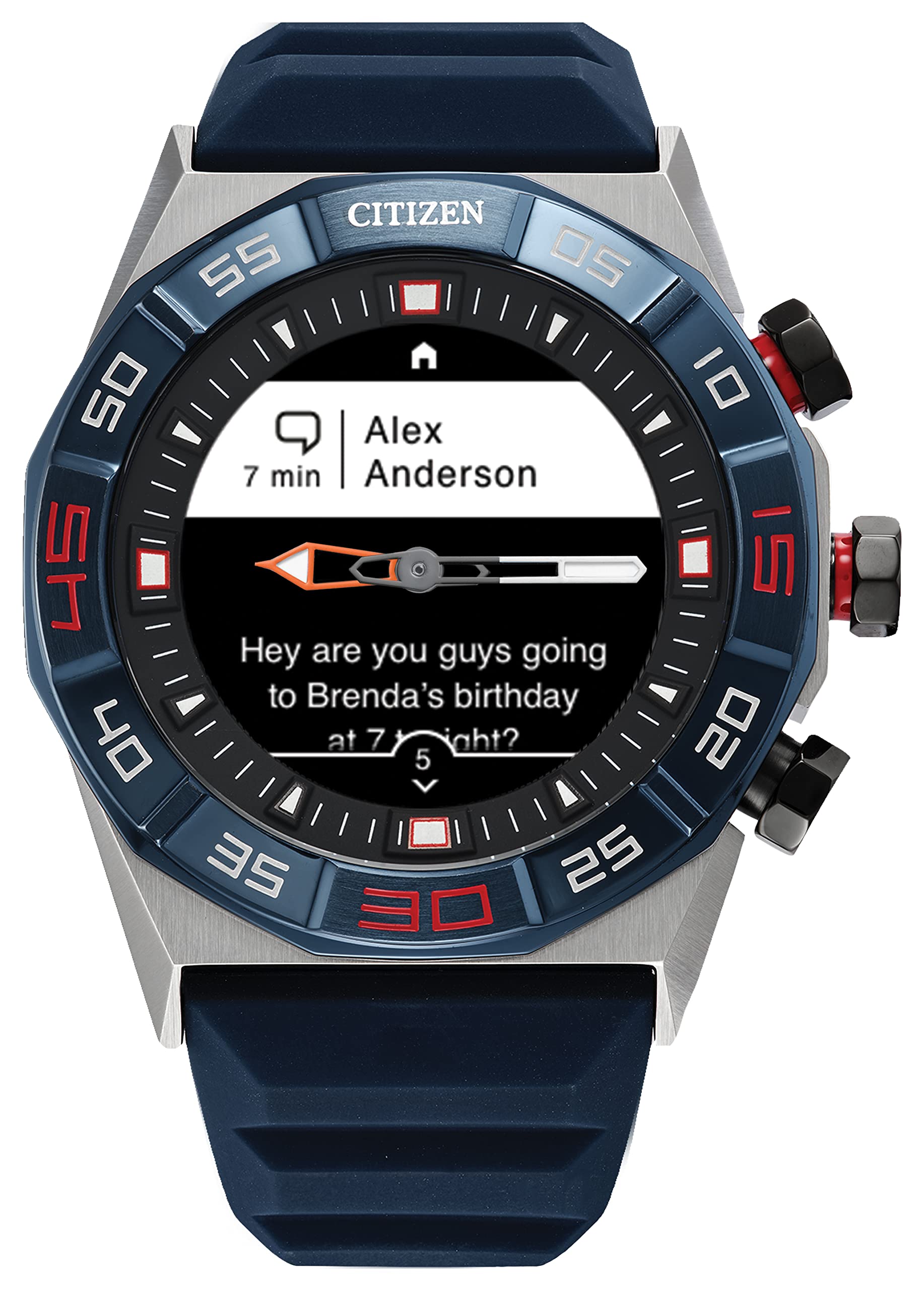 Citizen CZ Smart PQ2 Hybrid Smartwatch with YouQ Wellness app Featuring IBM Watson® AI and NASA Research, Black and White Customizable Display, Bluetooth, HR, Activity Tracker, 18-Day Battery Life