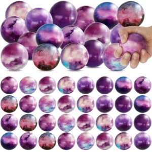 30 pcs galaxy stress balls,2.5 inch outer space theme foam stress balls,stress relief balls for children,squeeze anxiety fidget sensory balls for party favors,decorations