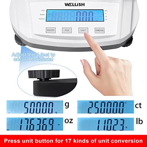 Lab Scale 5000g/0.01g High Precision Digital Scale Analytical Balance Electronic Scale for Kitchen Lab Weighing