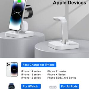 Charging Station for Multiple Devices - ADADPU 3 in 1 Wireless Charger Stand for Apple Watch Series 8/7/6/5/4/3/2/SE Phone Charging Dock for AirPods iPhone 14/13/12/11 Pro X Max XS XR 8 7 Plus