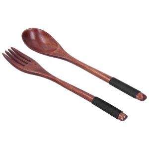 reusable wooden travel cutlery set japanese style lunch utensil set, wooden spoon fork soup teaspoon kitchen cooking utensil tools