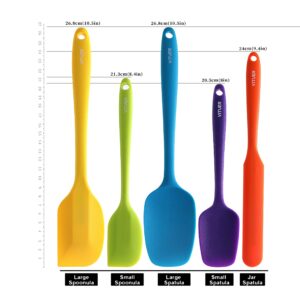 5PCS Silicone Rubber Spatula Set, VITUER Food Grade BPA-Free Spatulas for kitchen Use, Heat Resistant Spatula for Cooking & Baking, Dishwasher Safe