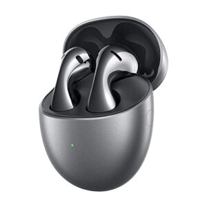 huawei freebuds 5 wireless earbuds - bluetooth earphones with noise cancelling - curved in ear headphones with optimal fit - long battery life and water resistant - hi-res certified (silver frost)