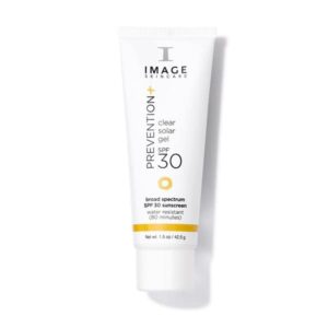 image skincare, prevention+ clear solar gel spf 30 sunscreen, broad spectrum, transparent weightless finish and no white cast, perfect travel size, 1.5 oz