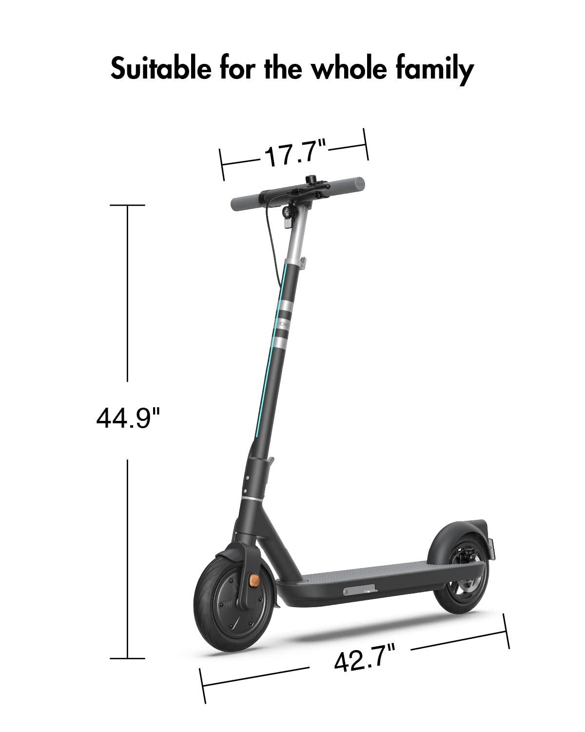 OKAI Neon Lite Electric Scooter Up to 15.5 MPH 18.6 Mile Range E-Scooter for Adults Lightweight Commuter Scooter Ambient Light Black Certification Standards