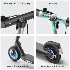 OKAI Neon Lite Electric Scooter Up to 15.5 MPH 18.6 Mile Range E-Scooter for Adults Lightweight Commuter Scooter Ambient Light Black Certification Standards