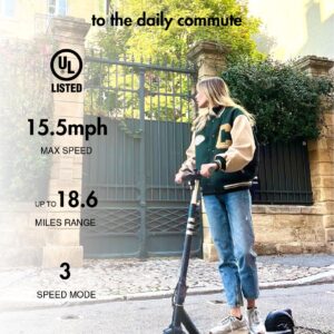 OKAI Neon Lite Electric Scooter Up to 15.5 MPH 18.6 Mile Range E-Scooter for Adults Lightweight Commuter Scooter Ambient Light Black Certification Standards