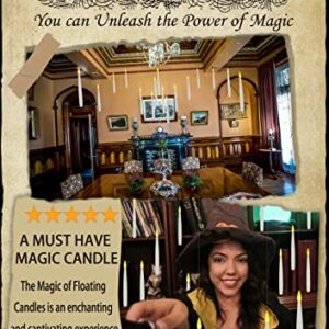 Floating Candles with Wand, 20 PCs Magic Hanging Candles, Flickering Warm Light Flameless Floating LED Candle with Wand Remote, Battery Operated Window Taper Candle Set for Theme Party Birthday Gift