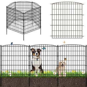 zamsion garden fence 5 panels, 31 in(h) x 11.8ft(l) outdoor animal barrier fence for dog pet, no dig decorative garden fencing border for yard and patio, rustproof metal wire panel