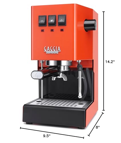 Gaggia RI9380/53 Classic Evo Pro Espresso Machine, Lobster Red, Small