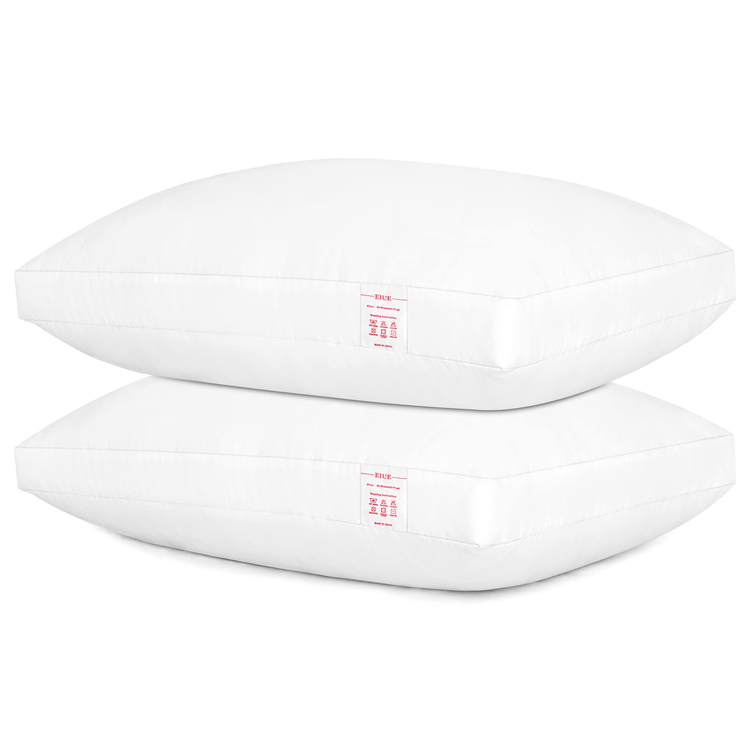 EIUE Bed Pillows for Sleeping 2 Pack Queen Size，Super Soft Down Alternative Microfiber Filled Pillows,20 x 30 Inches,White