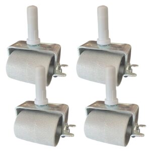 4pcs locking heavy duty roller casters wheels for metal bed frame (twin full queen king cal-king)