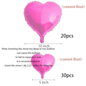 SLGZXXY 50 Pcs Heart Balloon 20 Pcs 10 inch Foil Balloon 30 Pcs 5 inch Mini Balloon for Wedding Bridal Shower Anniversary Valentines Day Engagement Marriage Graduation Party Decorations Supplies