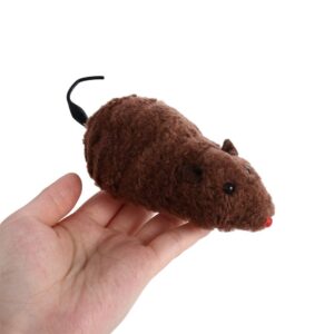 Wind Up Mouse Rat Plush Cat Toys Realistic Mice Cat Dog Playing Toy Cat Kitten Play and Chase Moving Funny Toy Mechanical Motion Rat