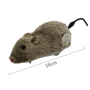 Wind Up Mouse Rat Plush Cat Toys Realistic Mice Cat Dog Playing Toy Cat Kitten Play and Chase Moving Funny Toy Mechanical Motion Rat