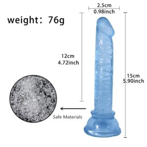 Mini Dildo Slim Dildo Realistic Dildos Flexible Dildo Adult Sex Toy Realistic Mini Dildo, Beginner Silicone Dildo with Strong Suction Cup for Hands-Free Play, G-Spot Stimulation Dildos Adult Sex Toys