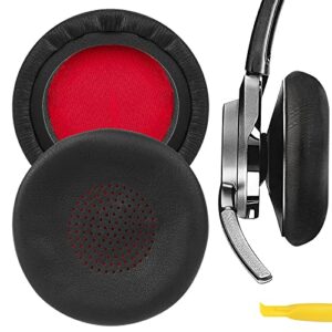 geekria quickfit ear pads replacement for plantronics voyager focus uc b825, voyager focus 2 uc, blackwire 5220 5210 7225, backbeat sense headset earpads, ear cups cover repair parts (black)