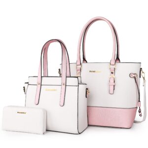 montana west 3pcs purses for women tote purse and wallet set shoulder satchel bags mwc3-032wbpk