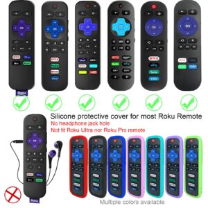 Protective Cover for Roku Remote - Environmentally Friendly Silicone Material, Drop-Proof, Dust-Proof, Washable, Compatible with Most Models of Roku Voice Remote Skin, Roku TV Remote Case (Black)