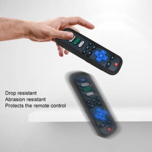 Protective Cover for Roku Remote - Environmentally Friendly Silicone Material, Drop-Proof, Dust-Proof, Washable, Compatible with Most Models of Roku Voice Remote Skin, Roku TV Remote Case (Black)