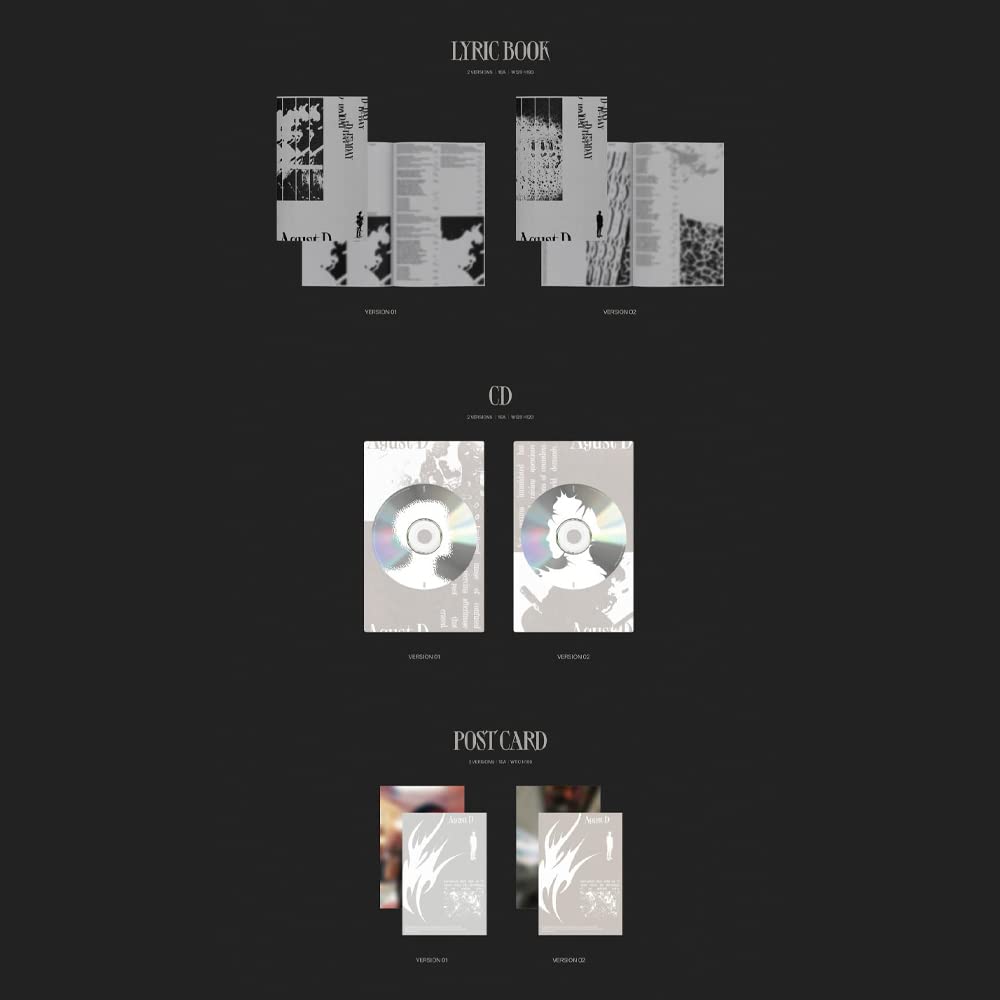 Genie Music - Agust D (SUGA) D-Day Album+Pre-Order Benefit (2 ver. SET : 1 Photocard + 2 Detachable Card Pocket Set)